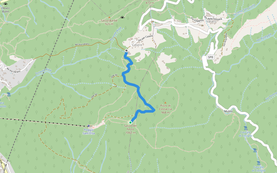 222A Variant Vararo-Poggio Sasso del Ferro | Walking Map