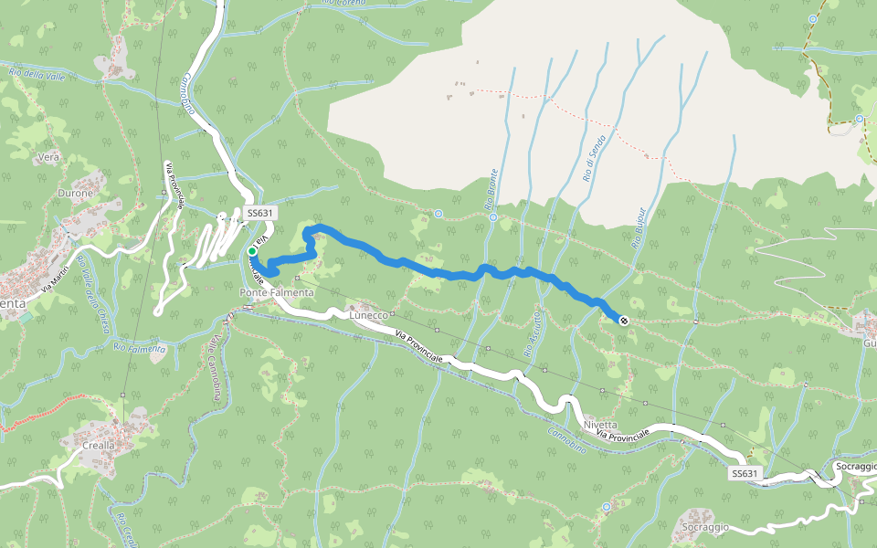 S00a Ponte Falmenta - Bivio S00 Drignago | Walking Map