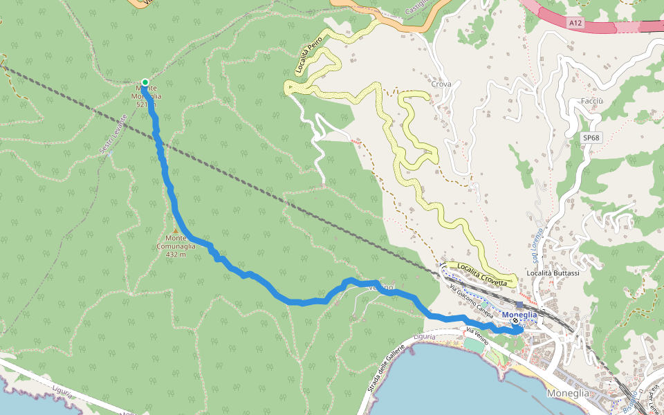 Moneglia - Mount Moneglia | Walking Map