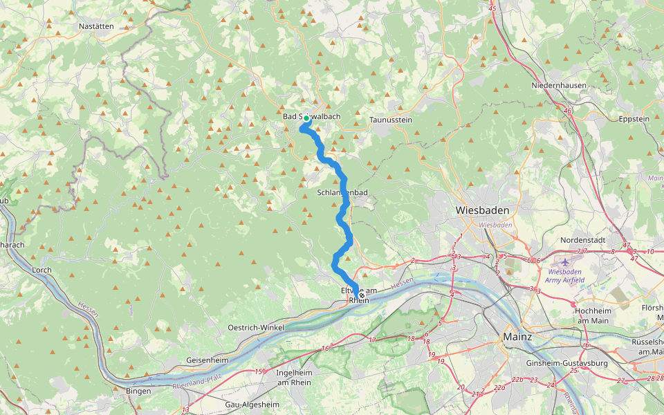 Red point trail in Hessen | Walking Map