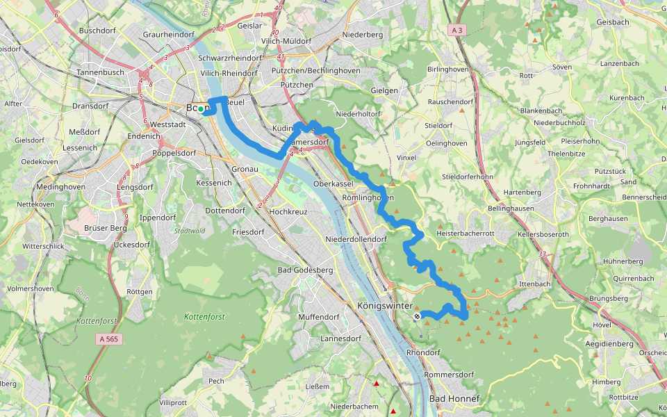 Rheinsteig Etappe 01 [Bonn - Königswinter] Walking And Running Trail ...