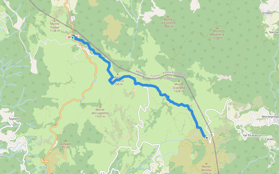 Passo di Cento Croci - Passo della Cappelletta | Walking Map