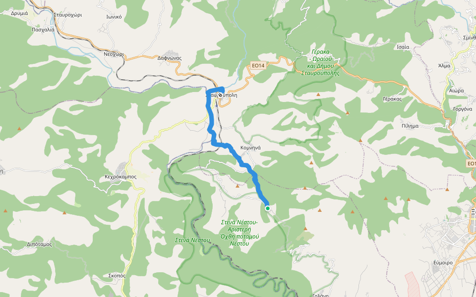 Nestos-Rodopi Trail: Kromniko – Stavroupoli | Walking Map