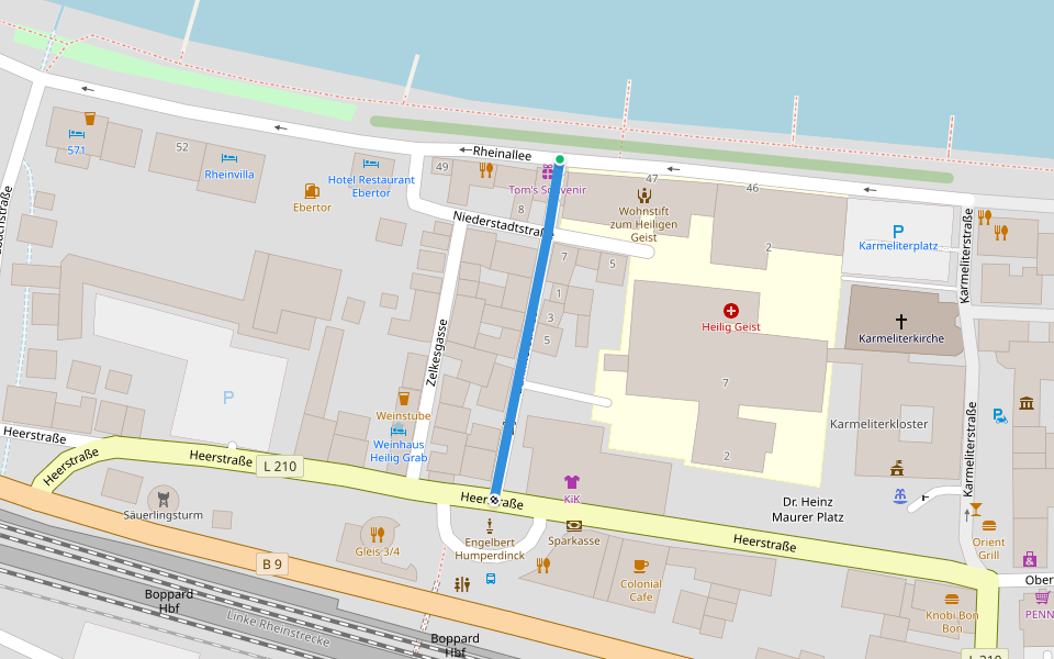 Rheinburgenweg Zugangsweg Boppard in Rheinland-Pfalz | Walking Map