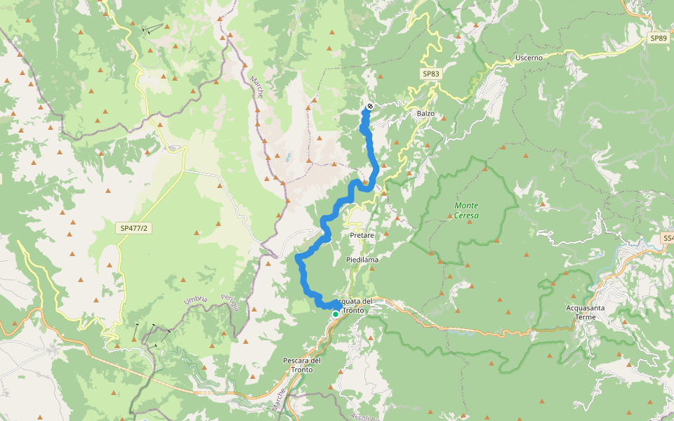 (CTP AD01) Arquata del Tronto Montegallo | Walking Map