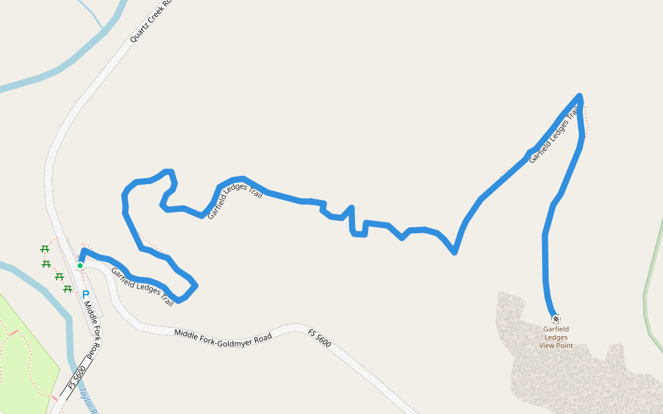 Garfield Ledges in Washington | Walking Map