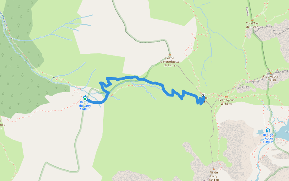Refuge trail at Col de Larry PNP in Nouvelle-Aquitaine | Walking Map