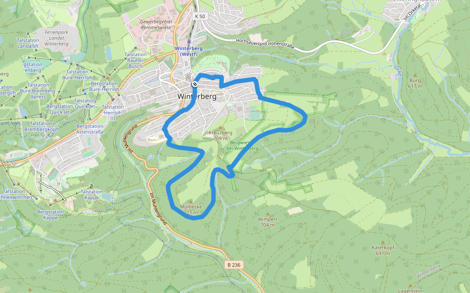 Winterberg circular route W1 Schmantel-Mollbecke-Weg in Nordrhein ...