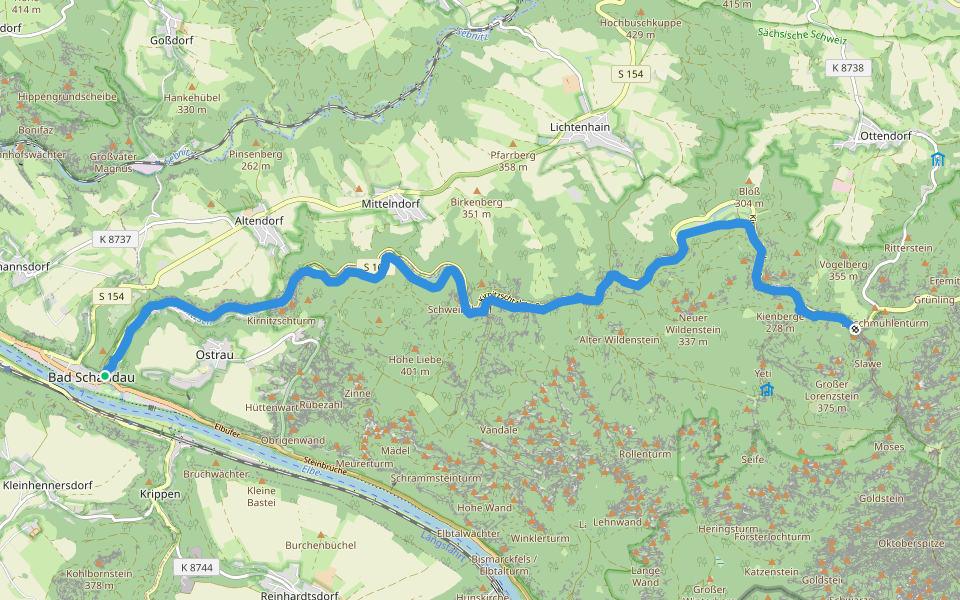 Rafting trail in Sachsen | Walking Map