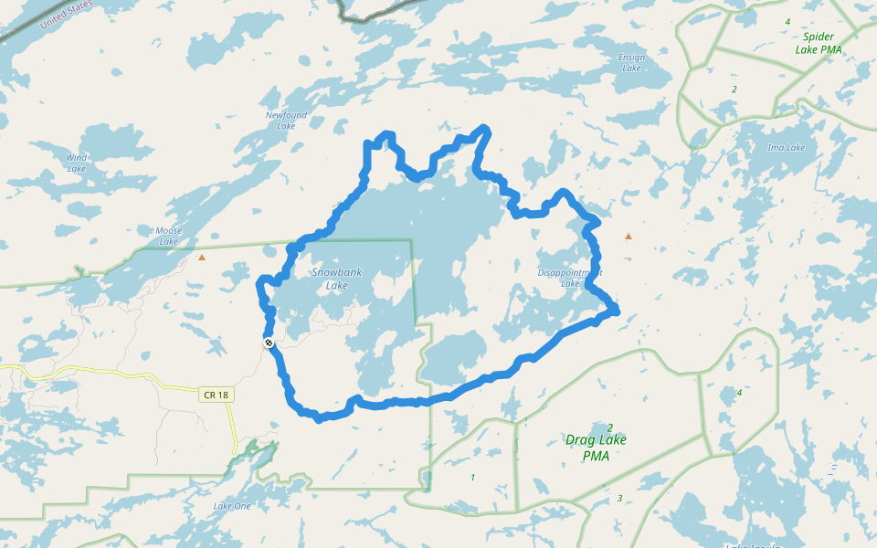 Snowbank and Disappointment Lakes Loop in Minnesota | Walking Map