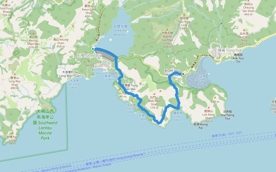 Lantau Trail Section 9 in New Territories | Walking Map