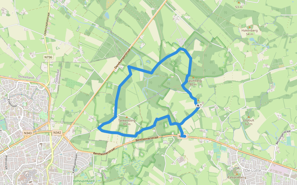 WNW Twente - Tankenberg - blue route Hiking Trail - De Lutte ...