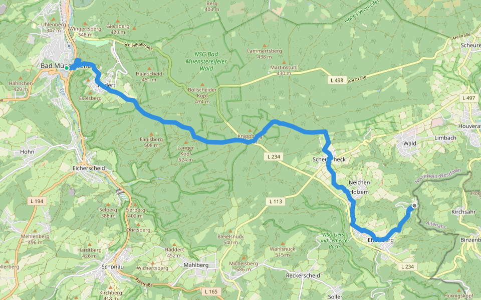 Eifel loop to the radio telescope in Nordrhein-Westfalen | Walking Map