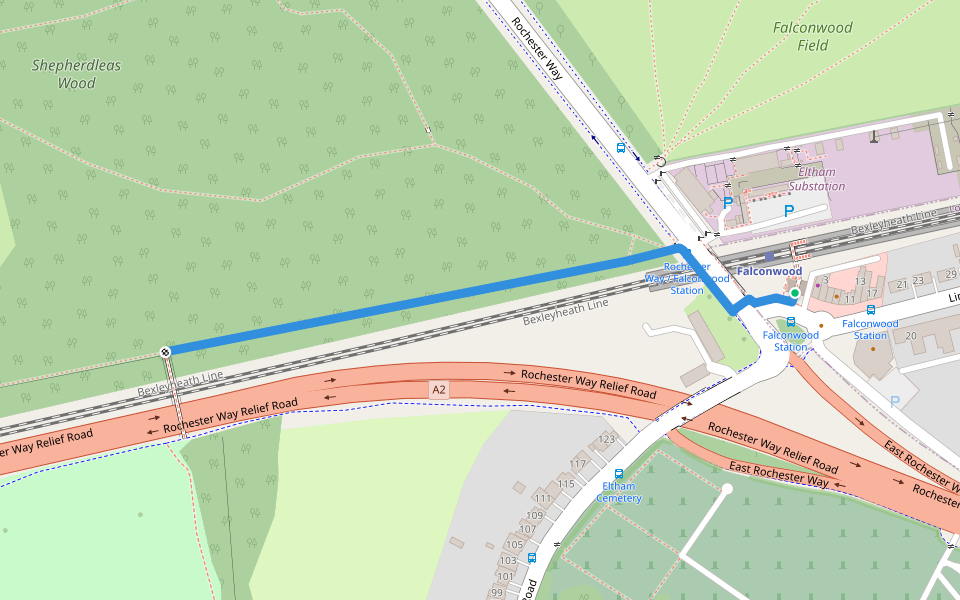 Capital Ring link to Falconwood station in England | Walking Map