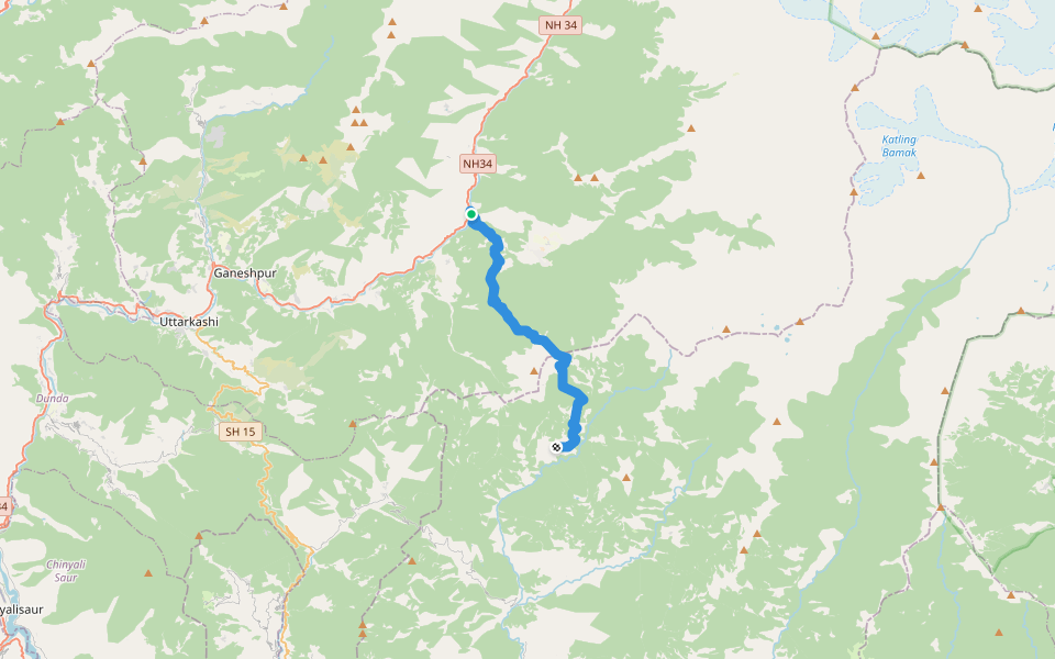 Malla-KalipirPass-Pinswar in Uttarakhand | Walking Map