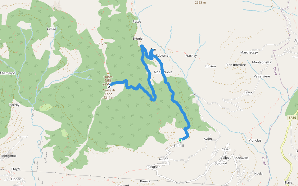 Cross of Fana (direct) | Walking Map