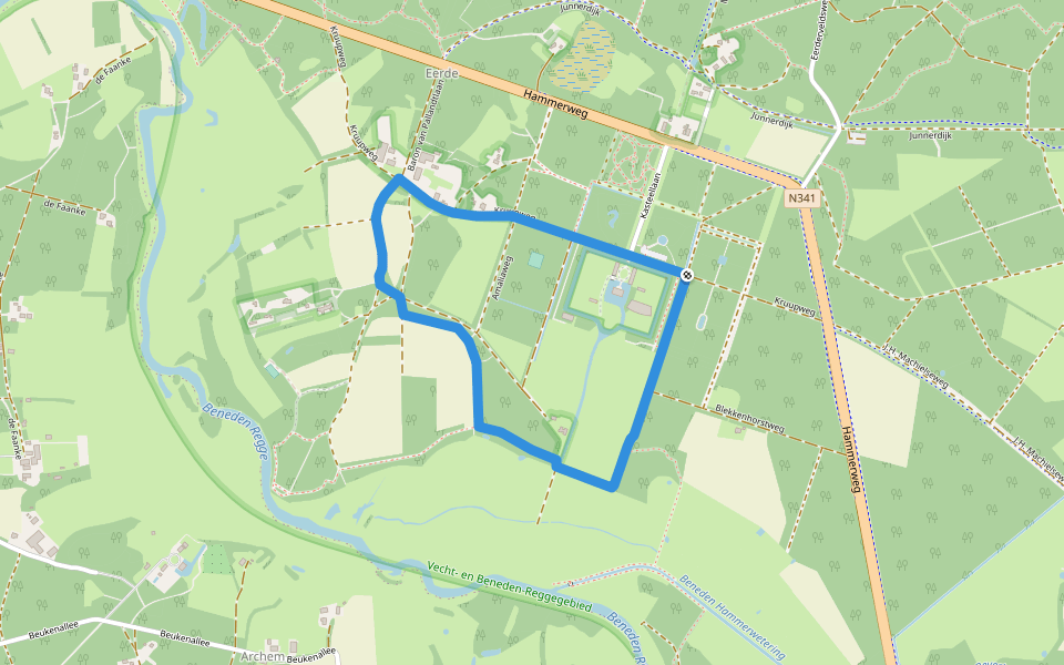 WNW Vechtdal - Eerde -red route in Overijssel | Walking Map