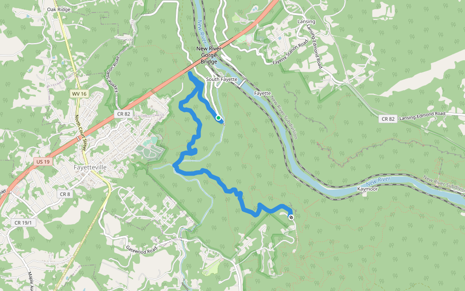 Fayetteville Trail in West Virginia | Walking Map