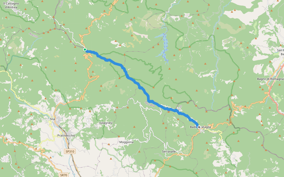 E1 Tuscany 18 Passo della Calla / Badia Prataglia | Walking Map