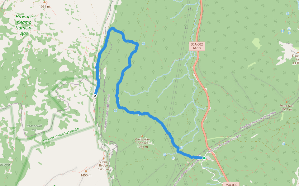 Angarsk pass - Yew gorge | Walking Map