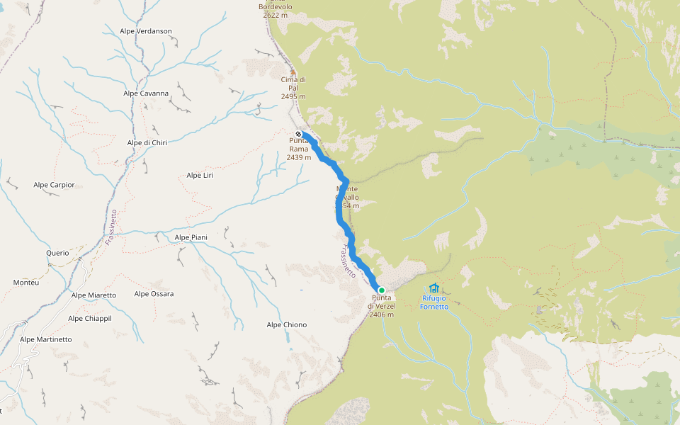 Cresta Beltrando (Aided route) | Walking Map