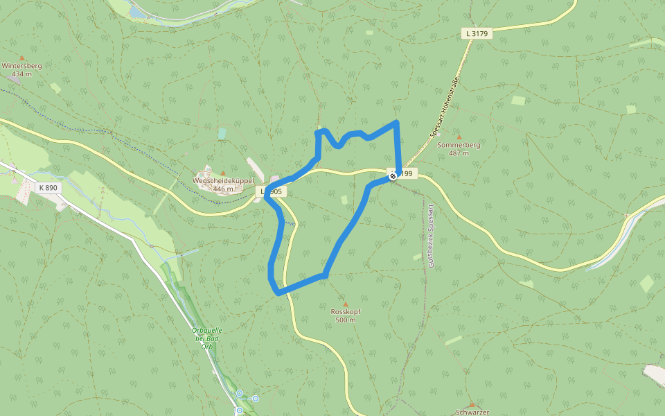 Spessart tracks - Wegscheide Bad Orb and Burgjosser saints in Hessen | Walking Map