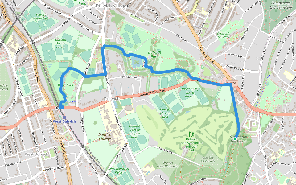 Link to West Dulwich station Walking And Running Trail - London ...
