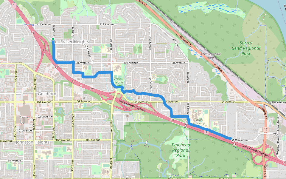Fraser Heights Greenway in British Columbia | Walking Map