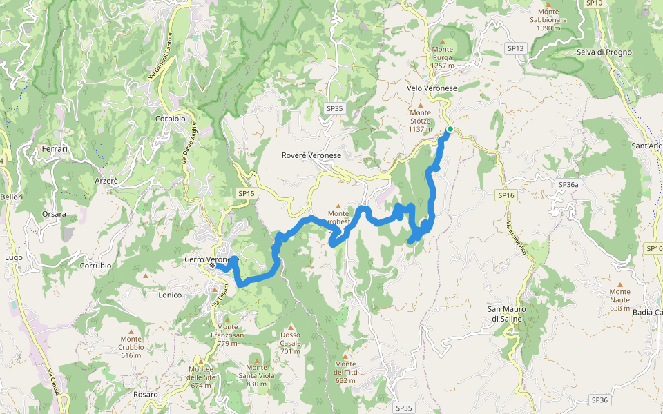 Cerro Veronese - Bettola di Velo | Walking Map