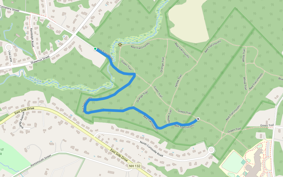 Red Trail (south) in New Hampshire | Walking Map