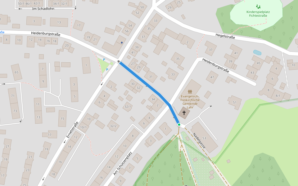 Lahr Erneteck - Lahr Heidenburgstrasse in Baden-Württemberg | Walking Map