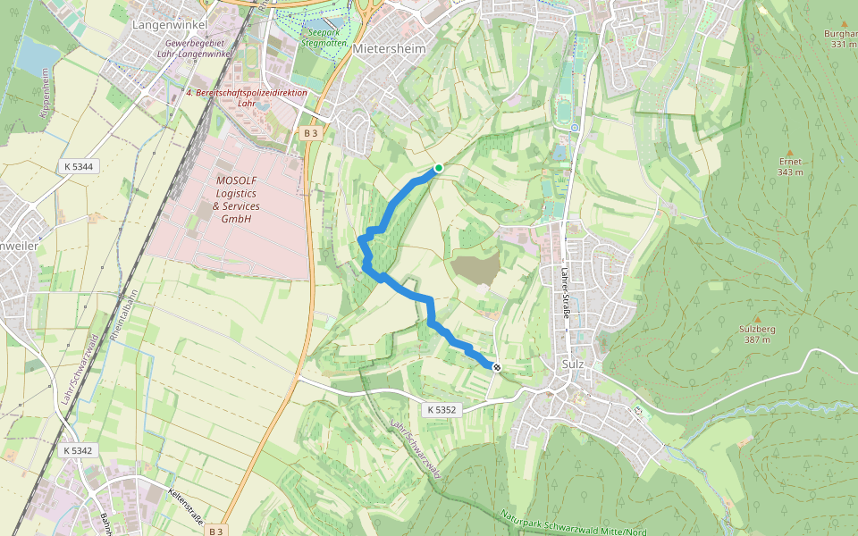 On the Rennweg - Weingarten Hiking Trail - Lahr/Schwarzwald, Baden ...