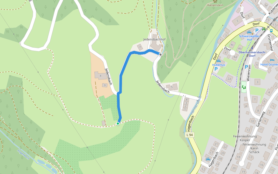 Dammenseflehof - Jedensbachhof Sentier pédestre - Oberharmersbach, Bade ...
