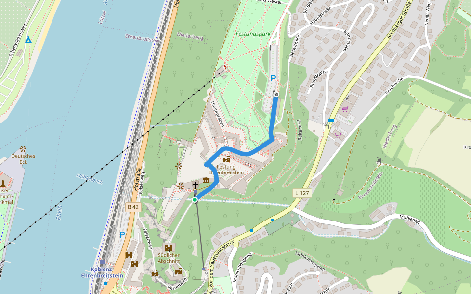 Rheinsteig Access - Koblenz-Ehrenbreitstein Alternative 2 Hiking Trail ...