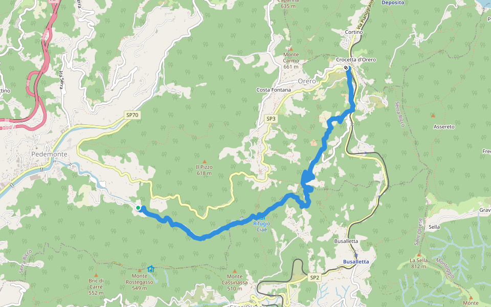 Pedemonte - Crocetta d'Orero Hiking Trail - Costa Fontana, Liguria | Pacer