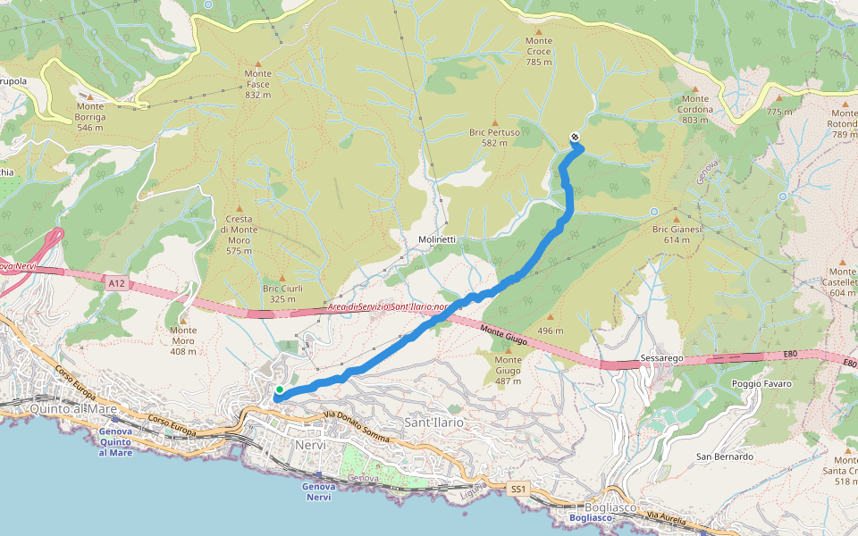 Pro Canyon - Nervi stream in Liguria | Walking Map
