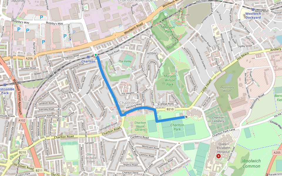 Link to Charlton station (section 4A) Hiking Trail - London, England ...