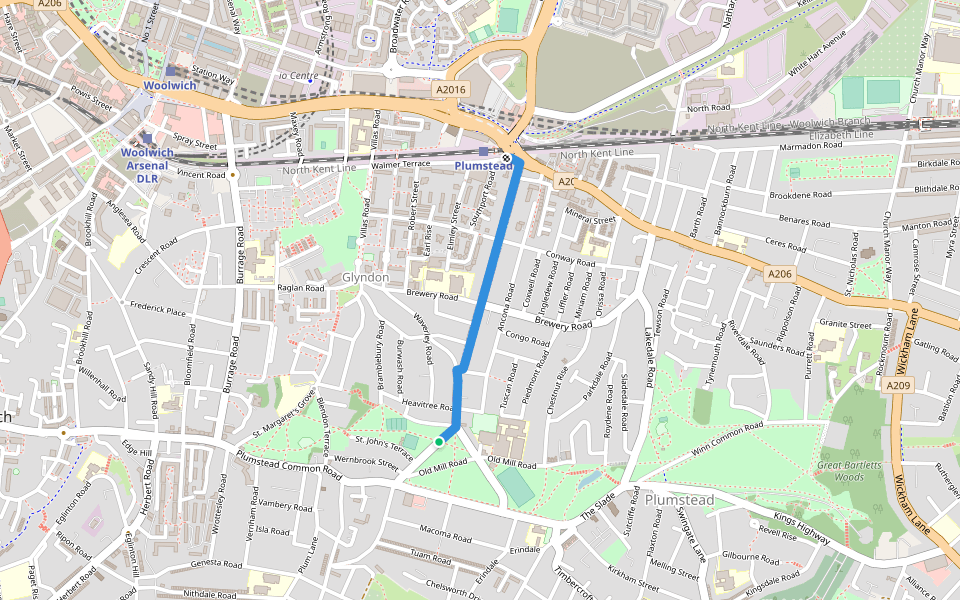 Link to Plumstead station in England | Walking Map
