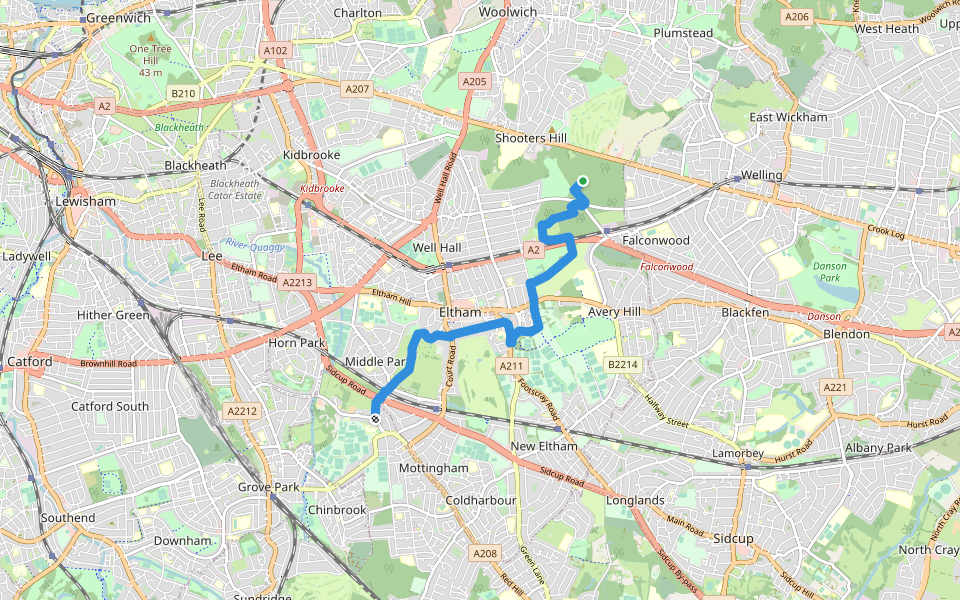 Green Chain Walk section 6 in England | Walking Map
