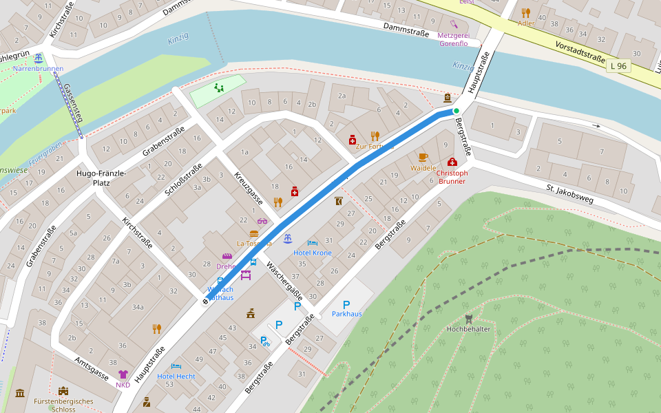 Wolfach city center - Wolfach city bridge in Baden-Württemberg ...