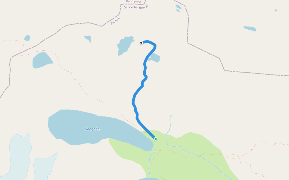 Gangbal to kana sar and andarun sar | Walking Map