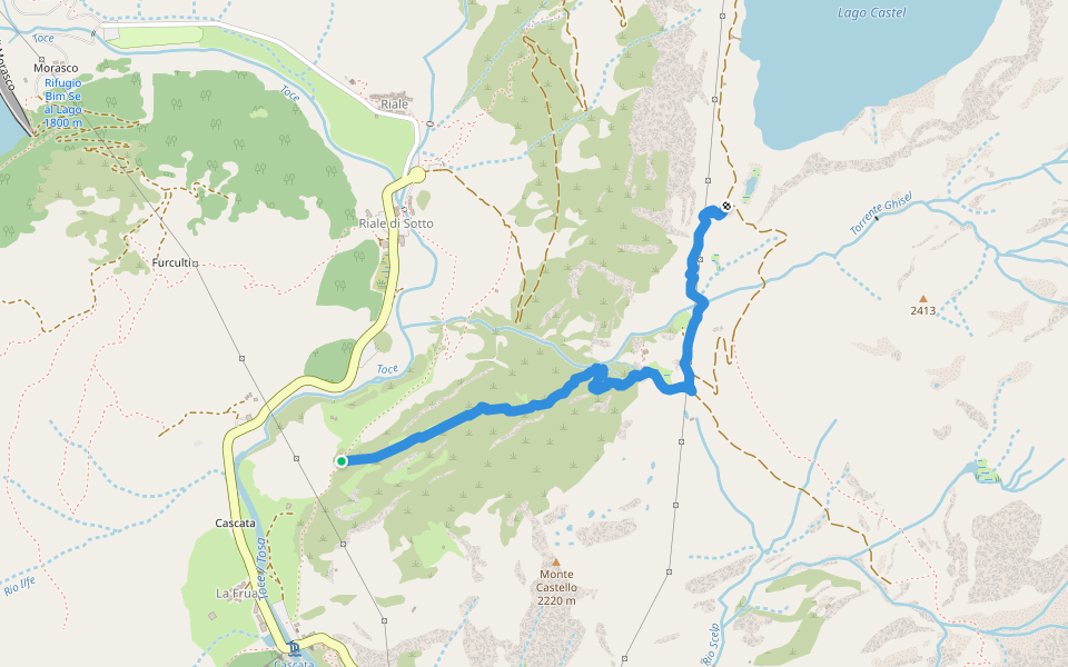 G22a - Toce waterfall - Castel lake | Walking Map