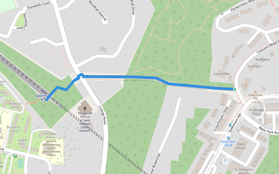 Green Chain Walk - link to Sydenham Hill station in England | Walking Map