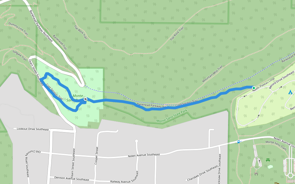 Cold Springs Trail in Alabama | Walking Map