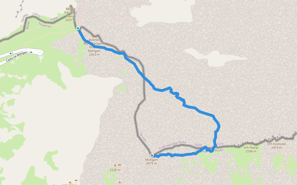 Über den normalen Monte Mangart | Walking Map