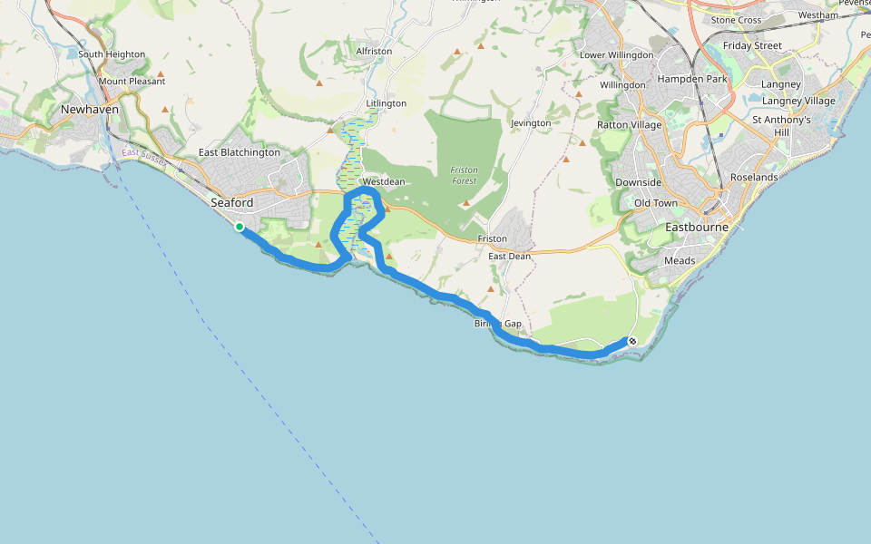 England Coast Path (Shoreham-by-Sea to Eastbourne) | Walking Map