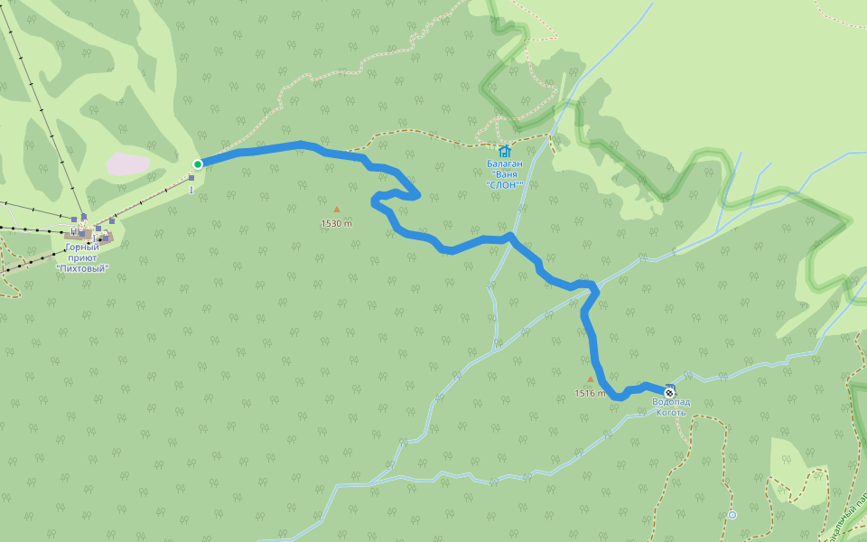 To the Talon waterfall Hiking Trail - Estosadok, Krasnodarskiy kray | Pacer