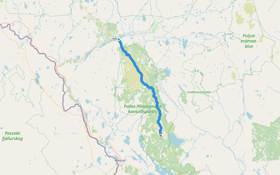 Hetta-Pallas hiking trail in Lappi | Walking Map
