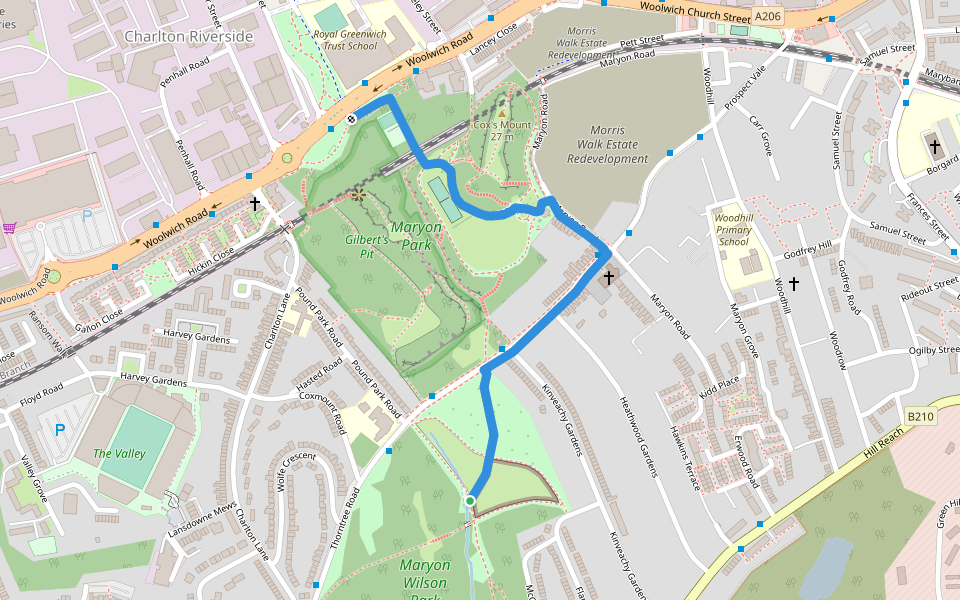 Green Chain Walk section 5 link in England | Walking Map