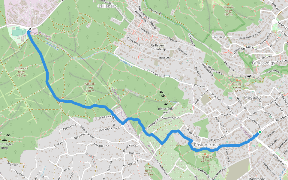 P (Csillebérc, KFKI aut. m. – Frank-hegyi th. – Irhás-árk, aut. m.) in ...